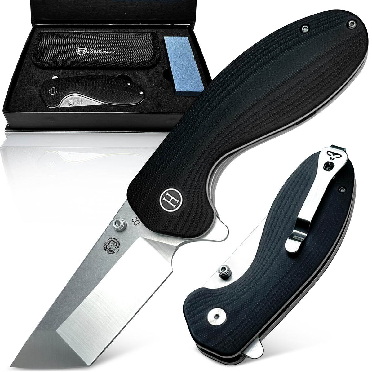 The Clip Point, Pioneer, Wild Trail Folding Pocket Knife Giftset Combo ...