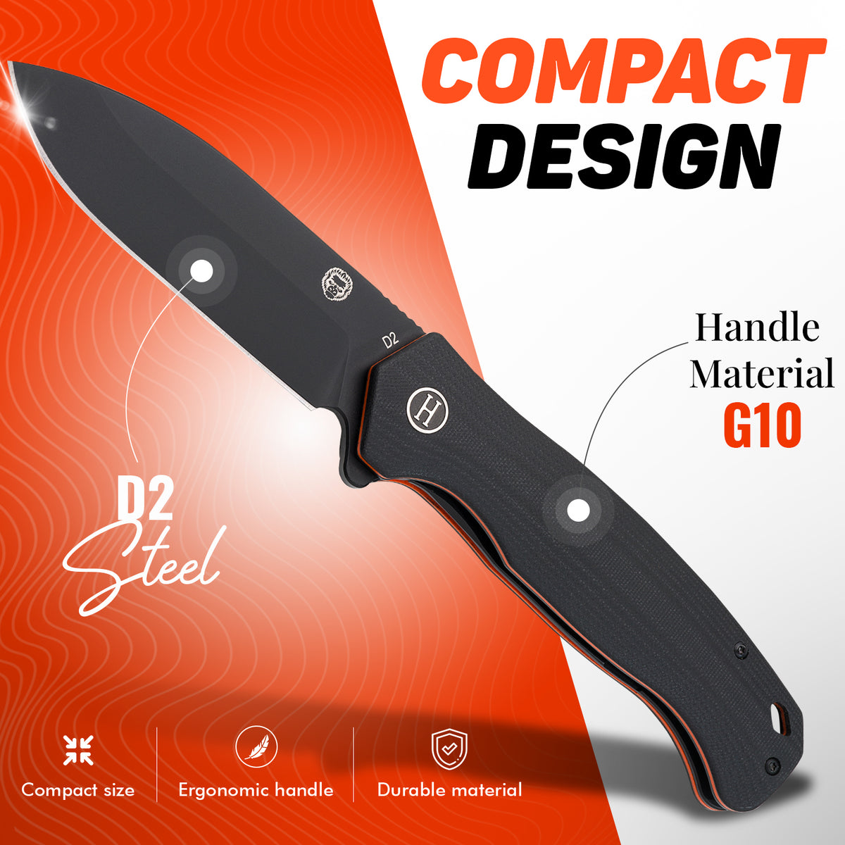 The Wild Trail Folding Pocket Knife Giftset for Men and Women (Black a ...