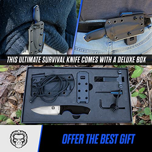 The Baby Silverback Survival Knife Giftset for Outdoors (Silver Blade ...